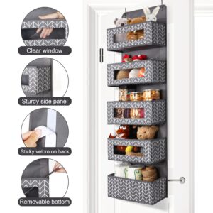 Mayniu 2 Pack Over the Door Organizer, Wall Mount Hanging Organizer Storage with 10 Large Capacity Pockets for Nursery, Closet, Toys, Diapers, and Sundries (Grey)