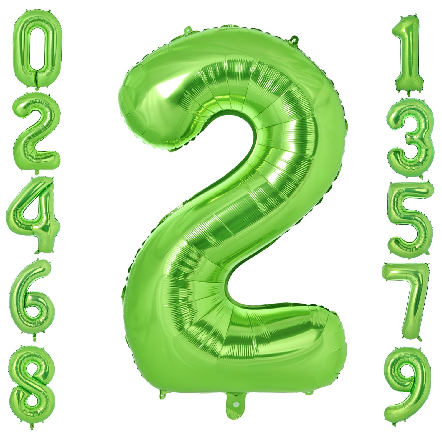 Vonokee 40 Inch Light Green Giant Number Balloons 2, Jumbo Digital Foil Mylar Balloon for Birthday Party Wedding Anniversary Celebration Decoration