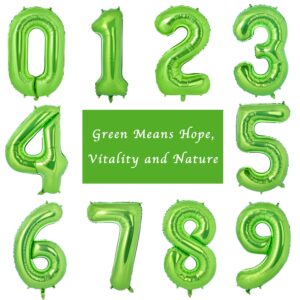 Vonokee 40 Inch Light Green Giant Number Balloons 2, Jumbo Digital Foil Mylar Balloon for Birthday Party Wedding Anniversary Celebration Decoration