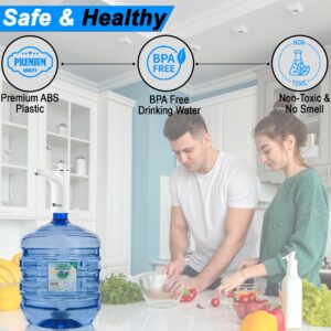 Portable Electric Water Dispenser - 5 Gallon BPA-Free Water Jug Pump - 20oz 600ml One Button Press USB Rechargeable Battery - Compatible with 2-5 Gallon Bottles - for Home, Office, Camping, Outdoors