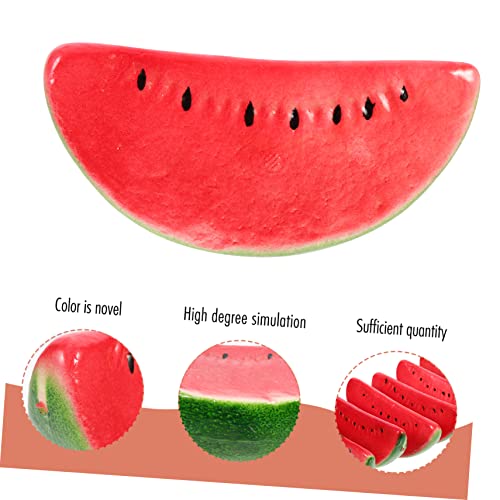 Hoement 6pcs Simulated Watermelon Fake Watermelon Slices Faux Watermelon Display School Decoration Simulation Watermelon Slices Photography Props Plant Decorate Fruit Slices Model Foam