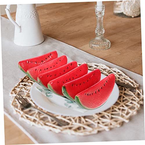 Hoement 6pcs Simulated Watermelon Fake Watermelon Slices Faux Watermelon Display School Decoration Simulation Watermelon Slices Photography Props Plant Decorate Fruit Slices Model Foam