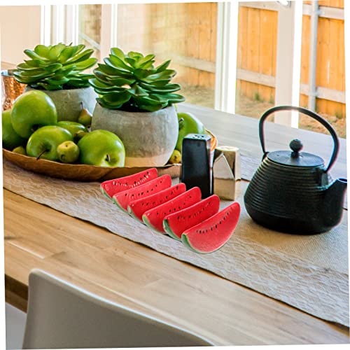 Hoement 6pcs Simulated Watermelon Fake Watermelon Slices Faux Watermelon Display School Decoration Simulation Watermelon Slices Photography Props Plant Decorate Fruit Slices Model Foam