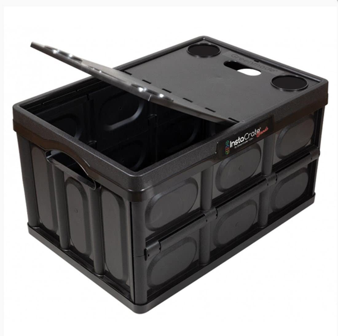 Greenmade InstaCrate Grande Black Collapsible Storage Container with Lid 16.5 Gallon Made in USA