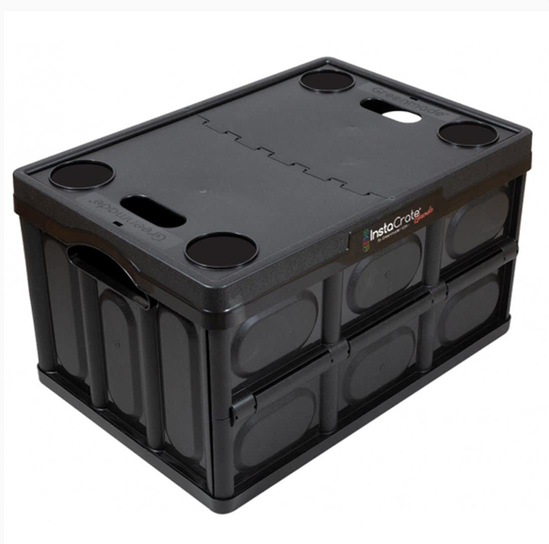 Greenmade InstaCrate Grande Black Collapsible Storage Container with Lid 16.5 Gallon Made in USA