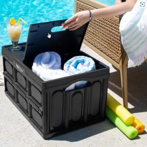 Greenmade InstaCrate Grande Black Collapsible Storage Container with Lid 16.5 Gallon Made in USA