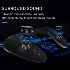 JQKZH Neckband Bluetooth Speaker, Neck Bluetooth Speaker Wireless, Wearable Bluetooth Speaker System for Gaming, Movies and Music, True 3D Stereo Surrounding