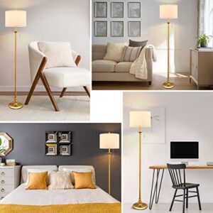 Luvkczc Modern Floor Lamp, 60" Standing Lamp for Living Room with Pull Chain Switch, Corner Tall Soft Lighting for Bedroom, Office, Dining Room, Farmhouse (Bulb Included),Gold