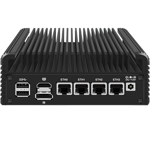 KingnovyPC Upgrade Firewall Micro Appliance, 4 Port i226 2.5GbE LAN Fanless Mini PC Celeron N100,No DDR5 No NVMe SSD Gigabit Ethernet AES-NI VPN Router Openwrt Barebone