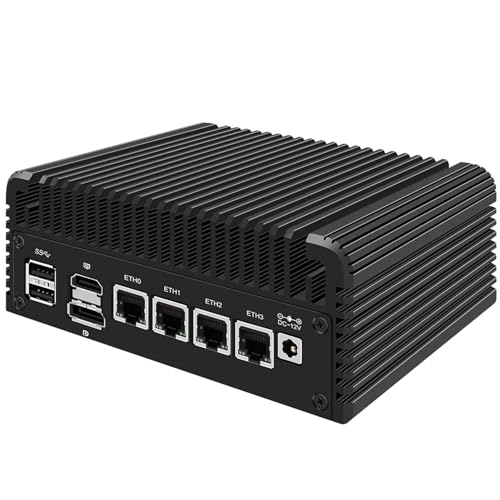 KingnovyPC Upgrade Firewall Micro Appliance, 4 Port i226 2.5GbE LAN Fanless Mini PC Celeron N100,No DDR5 No NVMe SSD Gigabit Ethernet AES-NI VPN Router Openwrt Barebone