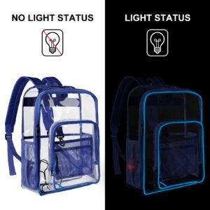 ZUOYOUZ EL Wire Clear Backpack,See Through Backpack Transparent Plastic Bookbags for Women Festival Concert