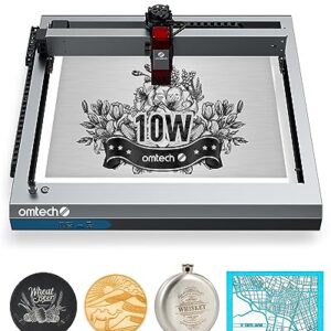 OMTech Light B10 Laser Engraver, 10W Output Diode Laser Module with Air Assist, Desktop Wood Laser Cutter Metal Engraver Machine, Ultra Fast & Precise Mini Laser Engraving Machine for Home Office DIY