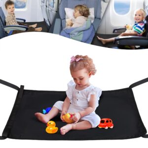 ximepayu upgraded waterproof airplane bed for toddlers, child airplane seat extender, essential for babies and children airplane travel, lightweight and foldable (black)