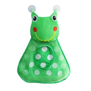 baby bath storage bag, cute animals mesh bath toy storage organizer with 2 suction cups, bathtub toy organizer mesh bath net storage baby tub holder for kids toddlers