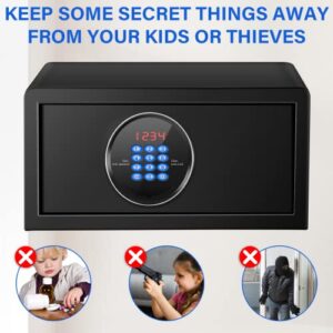 1.2 cu ft Fireproof Safe Box, Anti-Theft Hotel Safe with Combination Lock, Hidden Home Safe for Laptop Documents Money Medicine Firearm Valuables