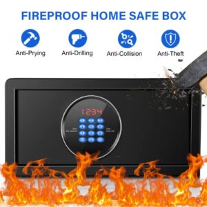 1.2 cu ft Fireproof Safe Box, Anti-Theft Hotel Safe with Combination Lock, Hidden Home Safe for Laptop Documents Money Medicine Firearm Valuables