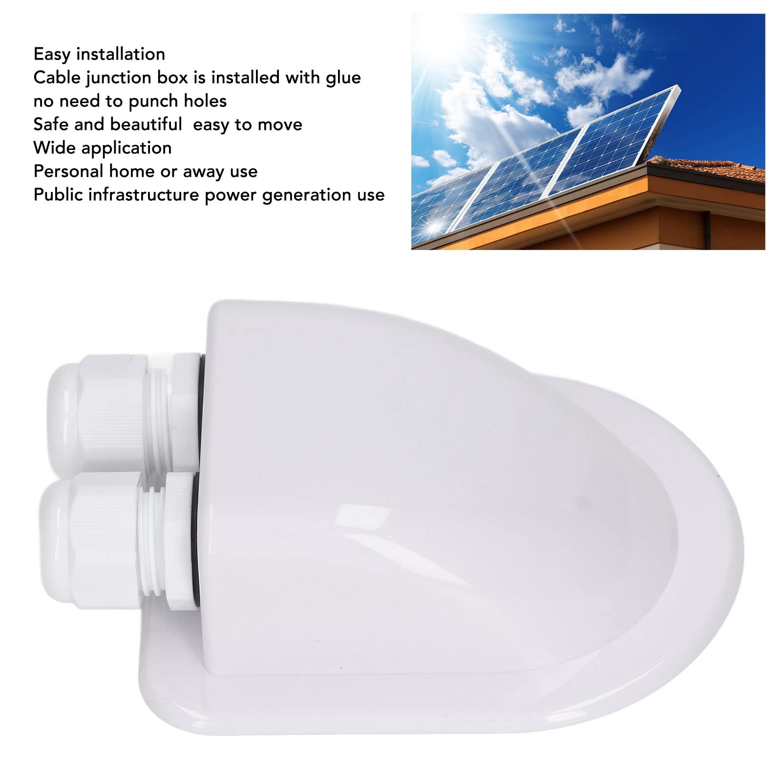 Solar Entry Housing, UV Resistance Cable Entry Gland Box Waterproof for Caravan (White)