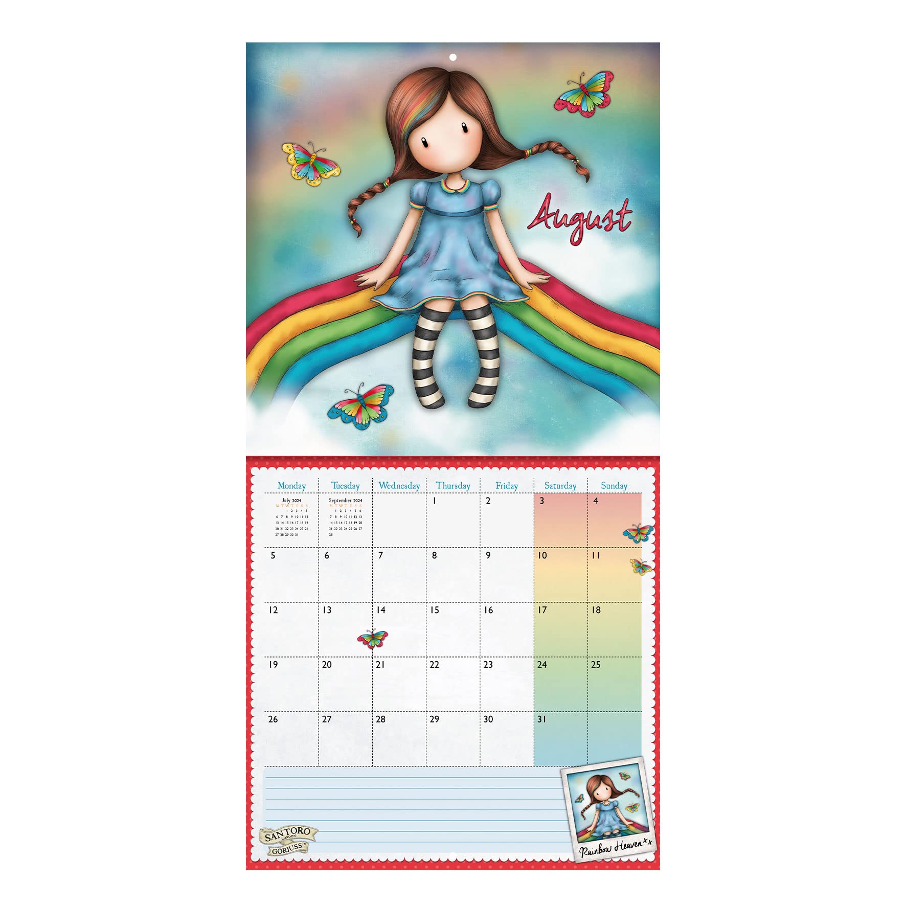 Santoro Gorjuss 2024 Wall Calendar - The Perfect Monthly Calendar For Easy Planning - For Girls, for Women, For home, For School