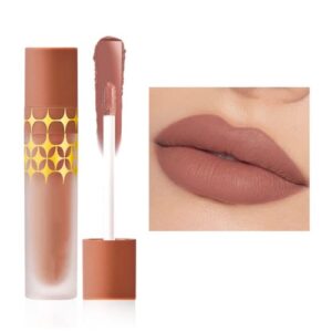 rosarden nude lipstick, lipstick, matte lipstick long lasting lipstick, liquid lipstick long wear moisturizing lipstick, smudge proof matte nude lip gloss, neutral light brown lipstick for girls ,young and older women