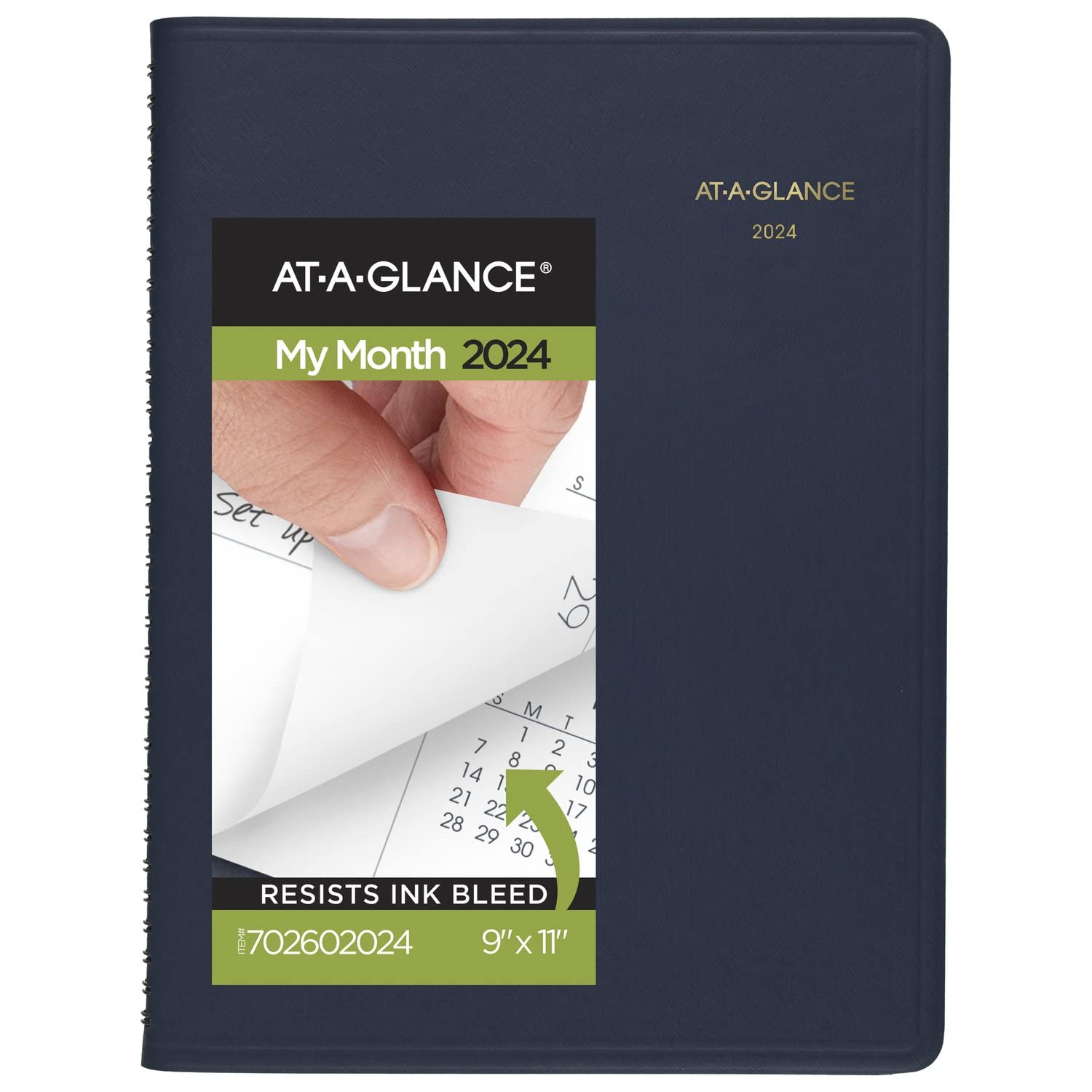 AT-A-GLANCE 2024 Monthly Planner, 9" x 11", Large, Navy (702602024)