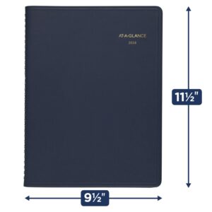 AT-A-GLANCE 2024 Monthly Planner, 9" x 11", Large, Navy (702602024)