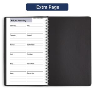 AT-A-GLANCE 2024 Daily Planner, DayMinder, Quarter-Hourly Appointment Book, 5" x 8", Small, Black (G1000024)