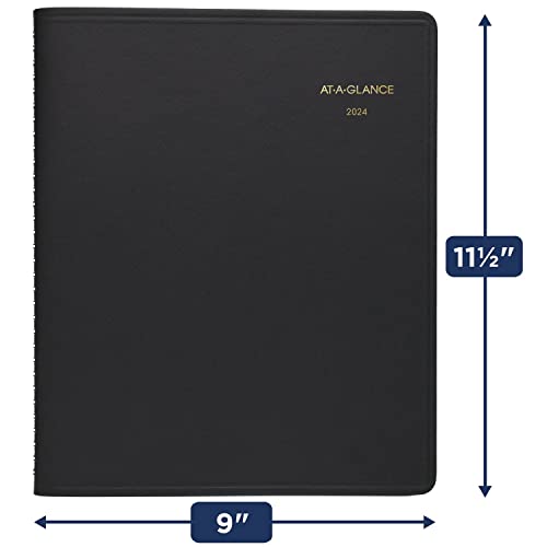 AT-A-GLANCE 2024 Appointment Book Planner, Weekly (Jan 2024-Jan 2025), 8-1/4" x 11", Large, Black (709500524)