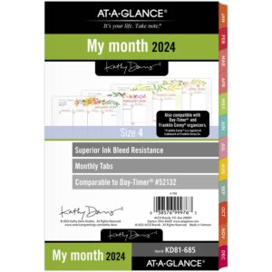 at-a-glance 2024 monthly planner refill, 52132 day-timer, 5-1/2" x 8-1/2", size 4, desk size, kathy davis (kd81-685-24)