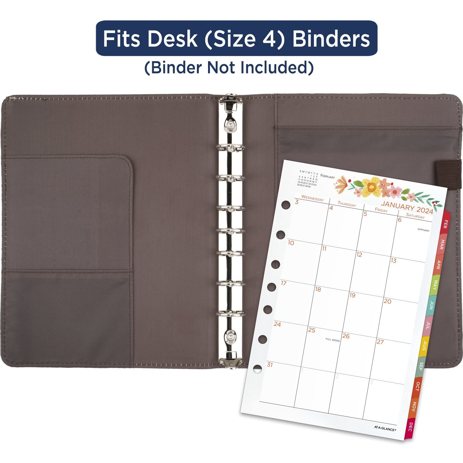 AT-A-GLANCE 2024 Monthly Planner Refill, 52132 DAY-TIMER, 5-1/2" x 8-1/2", Size 4, Desk Size, Kathy Davis (KD81-685-24)