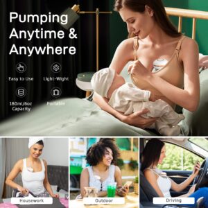 Electric Breast Pump Hands Free - Wearable Breast Pump, Powerful Suction, Leak-Proof Design. 3 Modes & 12 Levels Portable Electric Breast Pumps with 2 Size of Flange, Bra Buckle, Dust Cover, Valve