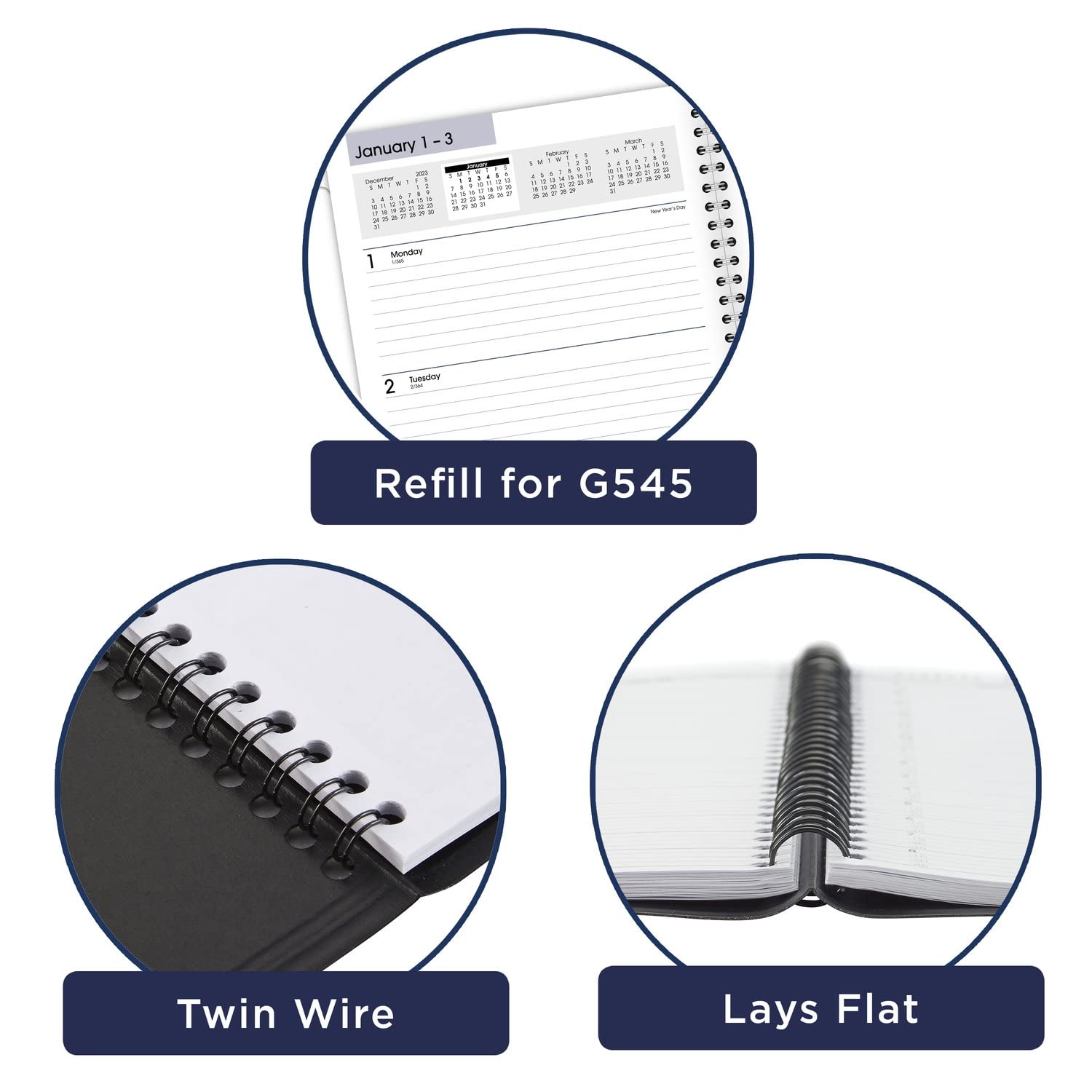 AT-A-GLANCE 2024 Weekly & Monthly Planner Refill for G545 Line Planners by AT-A-GLANCE, 7" x 8-3/4", Medium, Executive, DayMinder (G5455024)