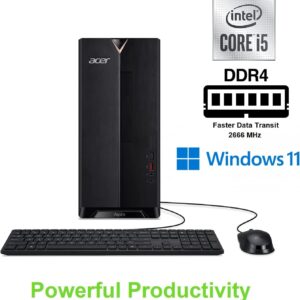 acer 2022 Aspire Mini Tower Desktop 10th Intel i5-10400 6-Core CPU- UHD Graphics - 32GB DDR4-512GB NVMe SSD + 1TB HDD - DVD Writer - WiFi 6 RJ45 HDMI Windows 10 Pro w/ 32GB USB Drive