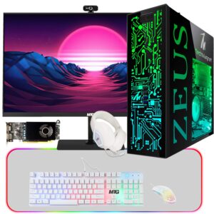 gaming desktop pc, intel i5 6th gen, techmagnet zeus pro 6, rx 550 graphics, 16gb argb ram, 1tb ssd | 4tb hdd, mtg 24 inch monitor, 4 in 1 gaming kit, webcam, wifi, win 10 pro (renewed)