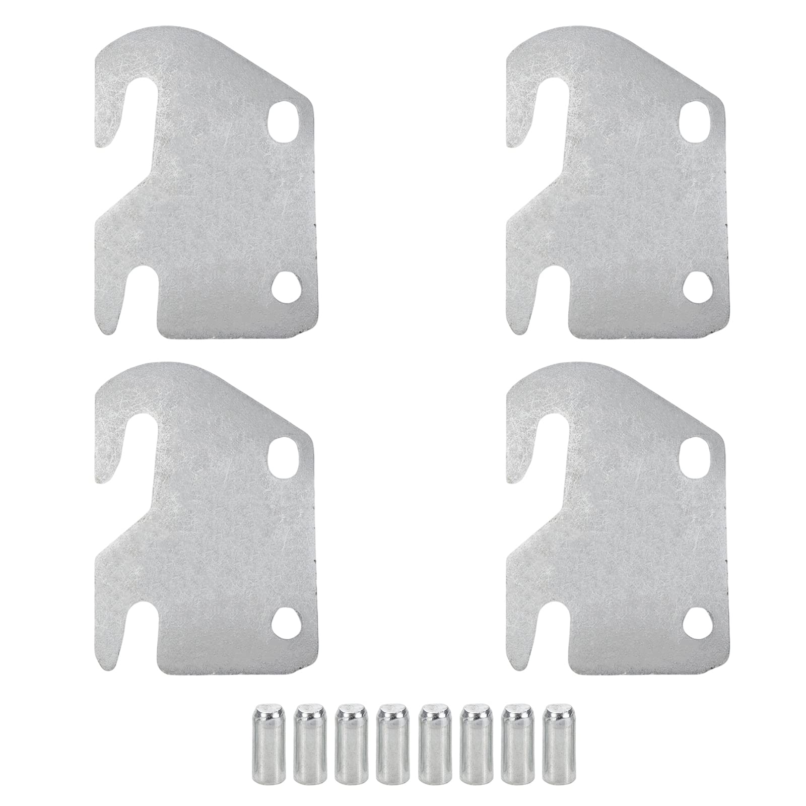 Antrader 4 Sets Hook Plates for Wooden Beds Frame Bracket,Universal Wood Bed Rail Hook Plates with Pin