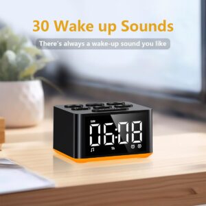 【3 in 1】 Sound Machine Dual Alarm Clock Night Light White Noise Machine 27 Sleeping Sounds for Adults Kids Precise 32 Level Volume Sleep Timer Memory Function Digital Clock with 30 Wake Up Sounds