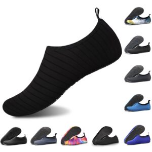 water shoes for women quick-dry aqua socks men barefoot shoes swim beach accessories slip-on yoga surf aquatic sports black3-42/43