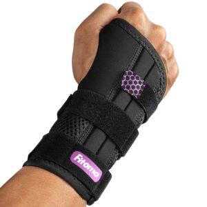 fitomo carpal tunnel wrist brace night support with 3 metal splints for sleeping and soft thumb opening, adjustable wrist support hand brace for tendonitis arthritis sprains, 1 unit, right hand