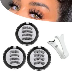 2024 new self adhesive eyelashes,[3 pairs] self adhesive lashes,no glue lashes press on lashes,reusable self adhesive eyelashes,no glue eyelashes (3*natural)