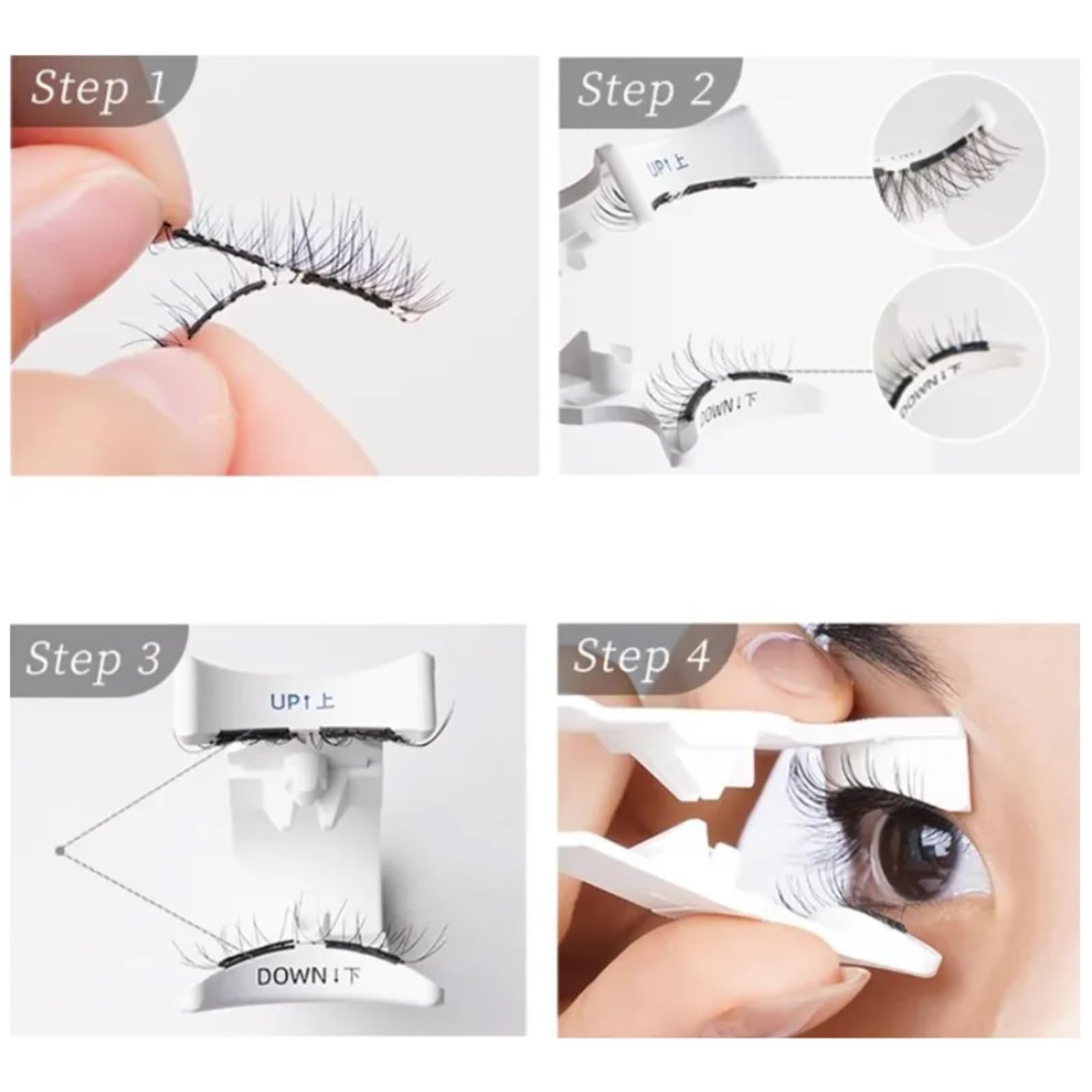 2024 New Self Adhesive Eyelashes,[3 Pairs] Self Adhesive Lashes,No Glue Lashes Press on Lashes,Reusable Self Adhesive Eyelashes,No Glue Eyelashes (3*Natural)