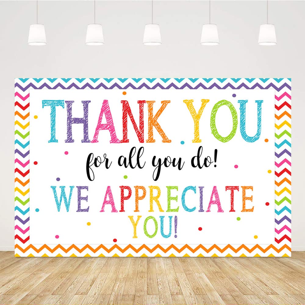 5x3ft Thank You for All You Do Backdrop Congratulations Graduates Background Be Thankful to The Teacher Doctor Staff in Class of 2023 Prom Photography for Senior Year Party Decoration Banner