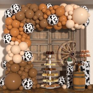 jogams cow balloons arch garland kit with 163pack brown nude cow print balloons for farm western cowboy cowgirl cow theme birthday baby shower party decorations