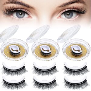 loopeer 6 pairs reusable self adhesive eyelashes natural look false eyelashes no glue or eyeliner needed reusable adhesive eyelashes self adhesive lashes extension for women girls (natural style)