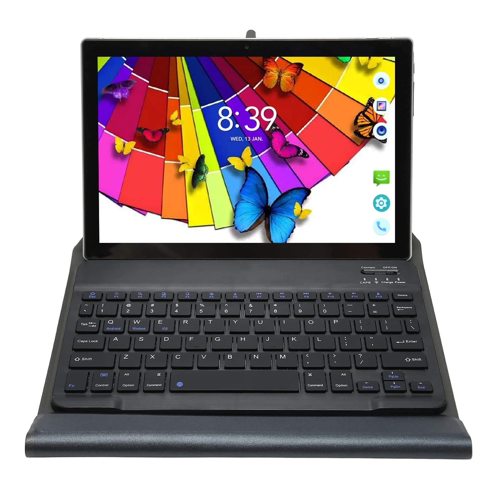 Zyyini 10inch Tablets with Keyboard Mouse, MT6753 Octa Core 1080x1920 IPS Screen Tablets, 8GB RAM 128GB ROM, 5G WiFi Dual SIM 4G LET Call Tablet, Dual Camera (Silver)