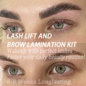 Omysda Brow Lamination Kit and Lash Lift Kit, 2 in 1 Professional Eyebrow Lamination and Lash Lifting at Home, 6-8 Weeks Long Lasting, Instant Lifting and Curling, DIY Perm Kit for Eyelashes and Brows