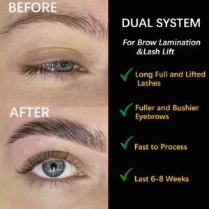 Omysda Brow Lamination Kit and Lash Lift Kit, 2 in 1 Professional Eyebrow Lamination and Lash Lifting at Home, 6-8 Weeks Long Lasting, Instant Lifting and Curling, DIY Perm Kit for Eyelashes and Brows