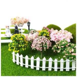 kayzyue 18 pcs miniature flower trees fairy garden tree plant ornament model tree train scenery architecture trees for diy crafts,building model,scenery landscape natural green dollhouse decor