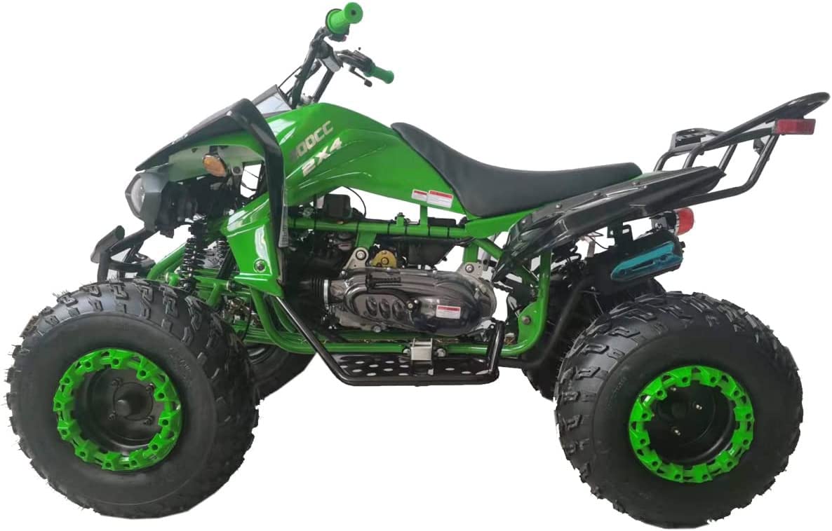 HHH 200cc Sports ATV with LED Headlights Automatic Transmission with Reverse, Big 23"/22" Tires! | Green