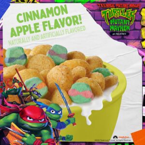 General Mills Teenage Mutant Ninja Turtles: Mutant Mayhem Cinnamon Apple With Marshmallows Breakfast Cereal, Limited Edition, Family Size, 17.8 oz