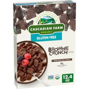 cascadian farm organic gluten free brownie crunch cereal, 12.4 oz.