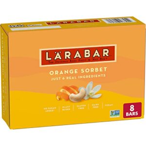 larabar orange sorbet bars, gluten free vegan, 8 ct